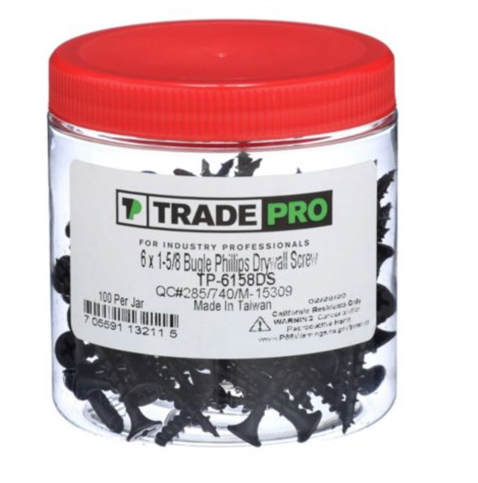 SCREW - PHILLIP DRYWALL SCREW 6 X 1 5/8 100 PCS – Perdomo Distributor
